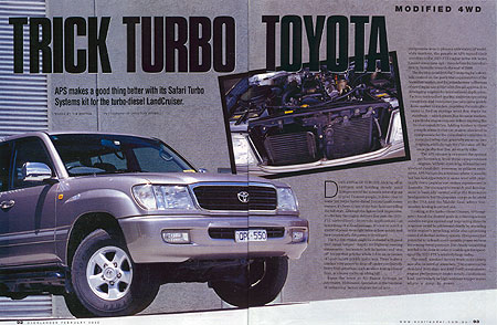 Safari Diesel High Output System for the Toyota Land Cruiser 100 Series 1HD-FTE diesel engine ...